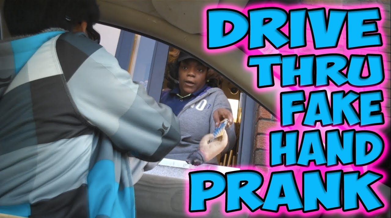 Drive Thru Fake Hand Prank - YouTube