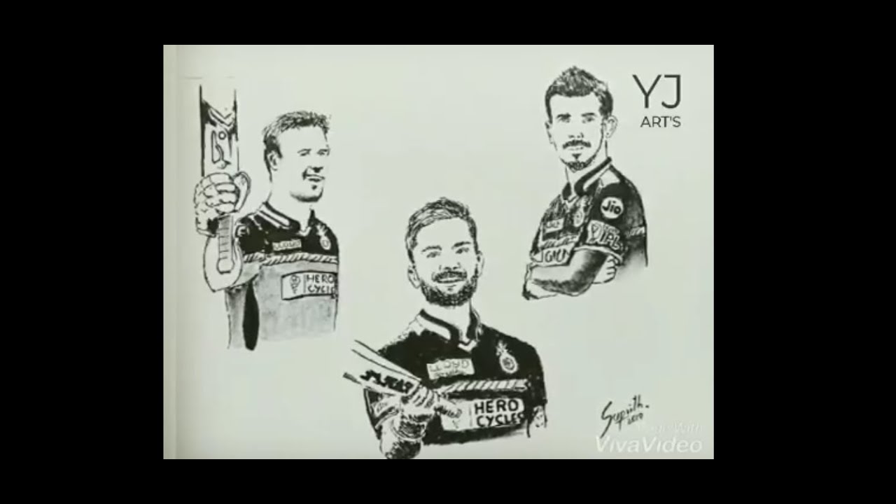 RCB || RCB drawing || Virat Kohli drawing || ABD drawing | AB de ...