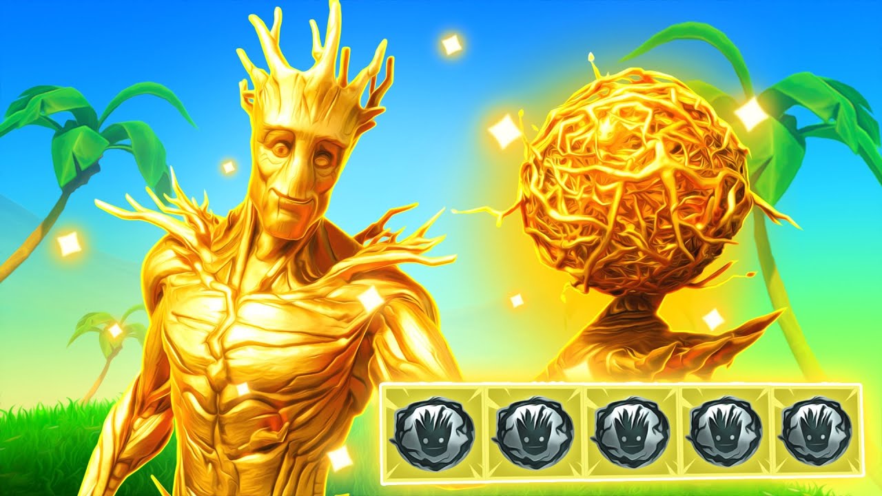 The SOLID GOLD GROOT Challenge In Fortnite! - YouTube