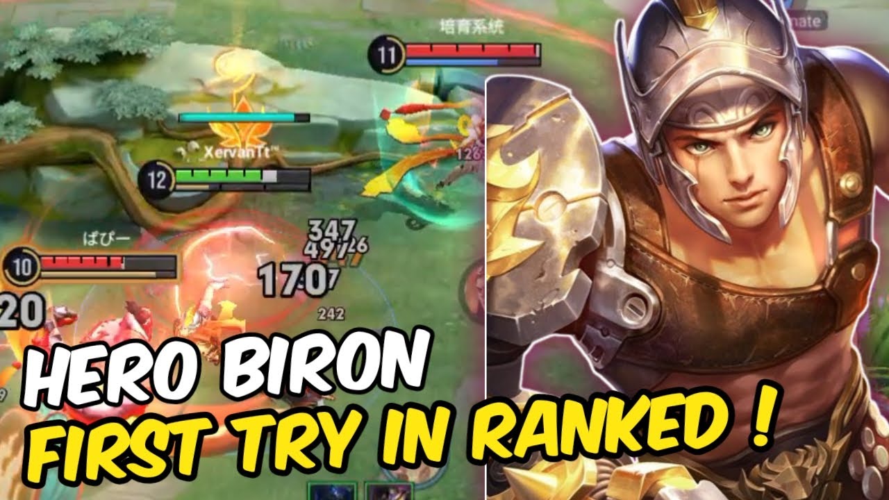 First Try Hero Biron in Ranked Match ! Honor Of Kings Gameplay - YouTube