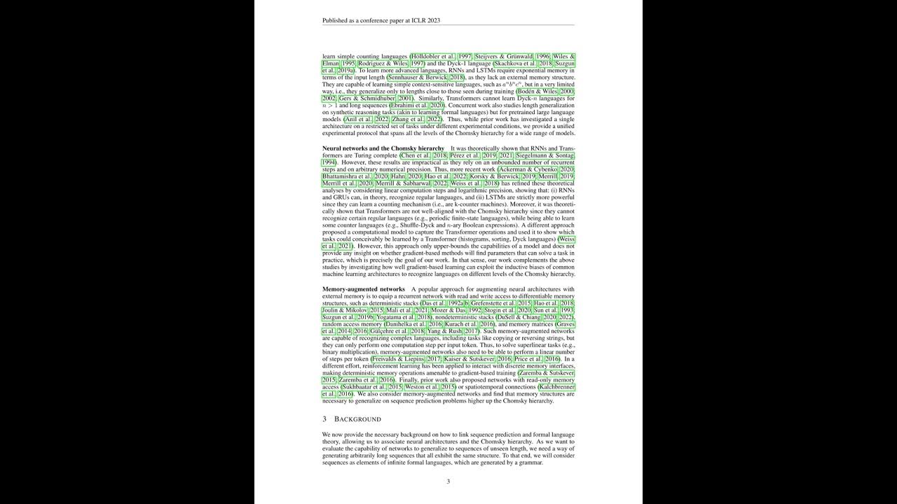 Neural Networks and the Chomsky Hierarchy - YouTube