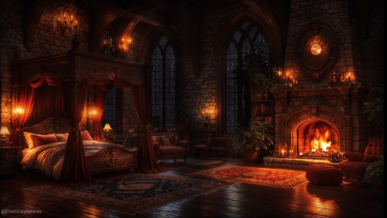 Calm Rainstorm In A Cozy Castle - Sleep, Study & Relaxation Ambience ...