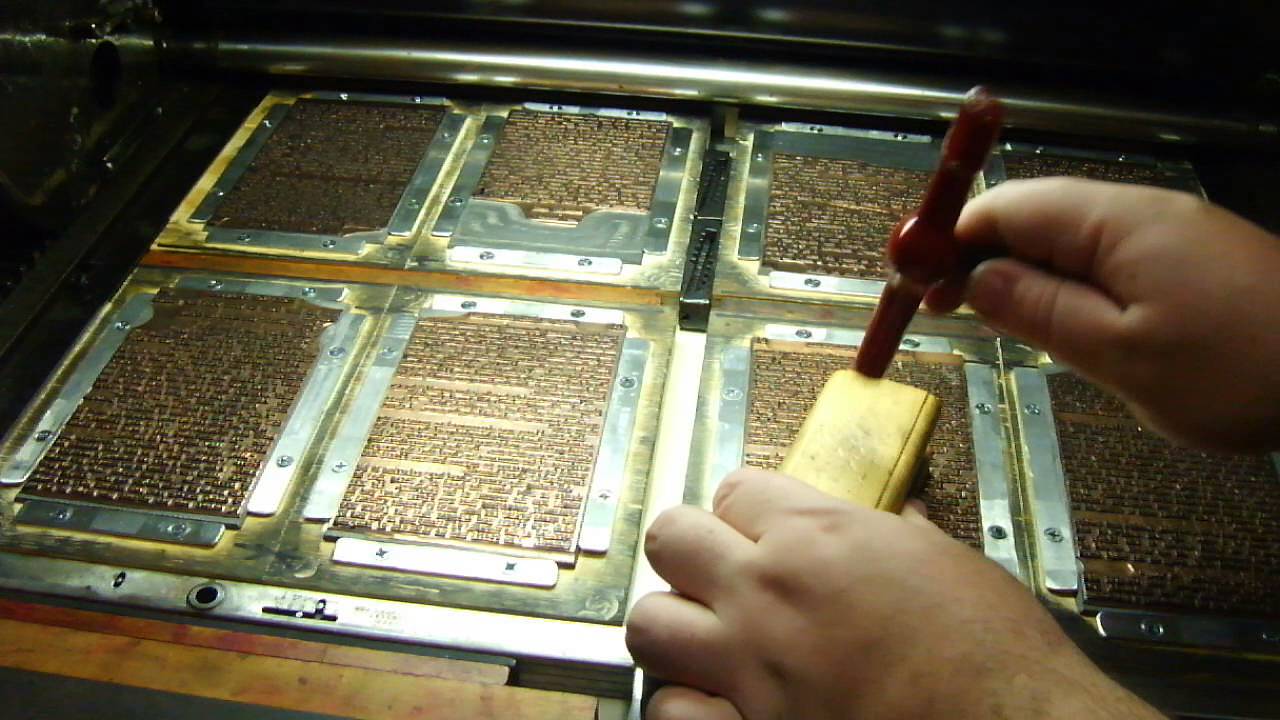 Letterpress Reprinting of Back to the Stone Age - YouTube