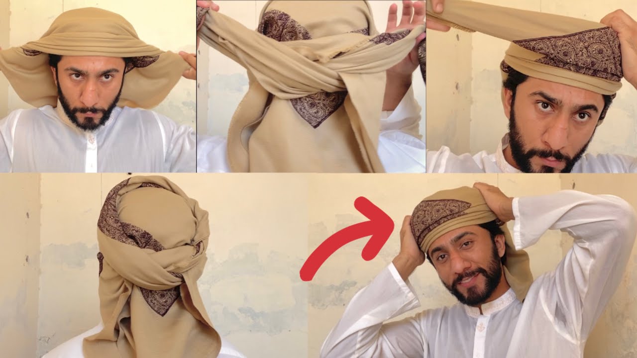 How to tie beautiful SheMagh Amamah || Amamah turban tutorial || Majid ...