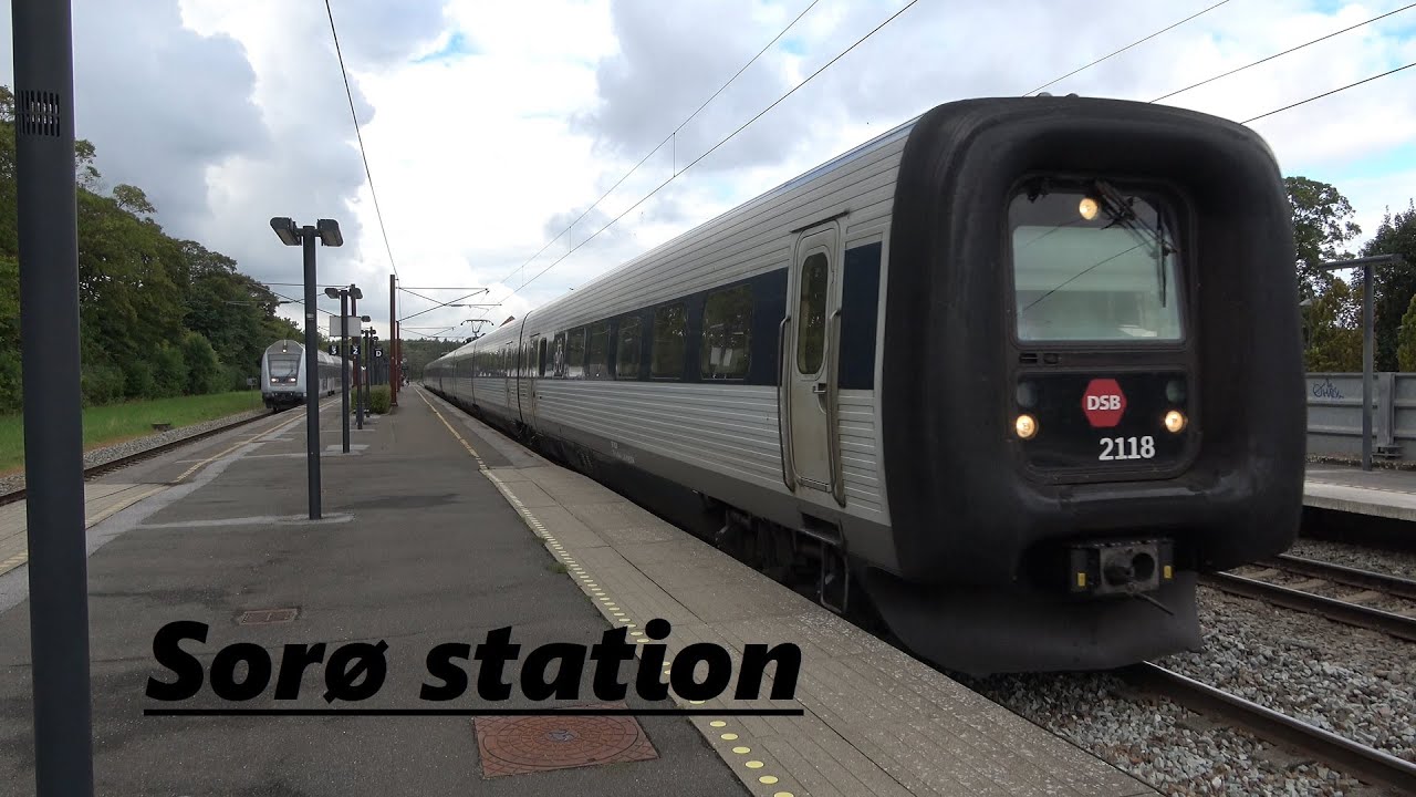 Tog på Sorø station - YouTube