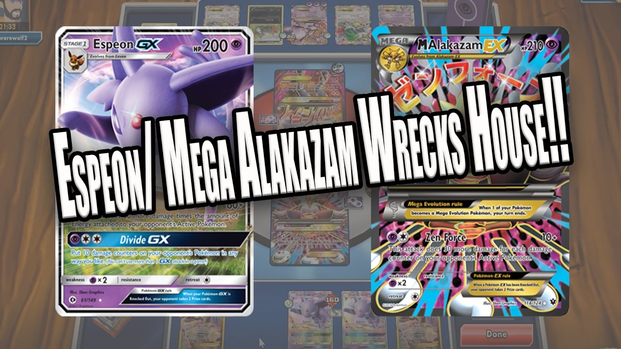 ESPEON GX/MEGA ALAKAZAM DECK VS MEGA MEWTWO! - Pokemon Trading Card ...