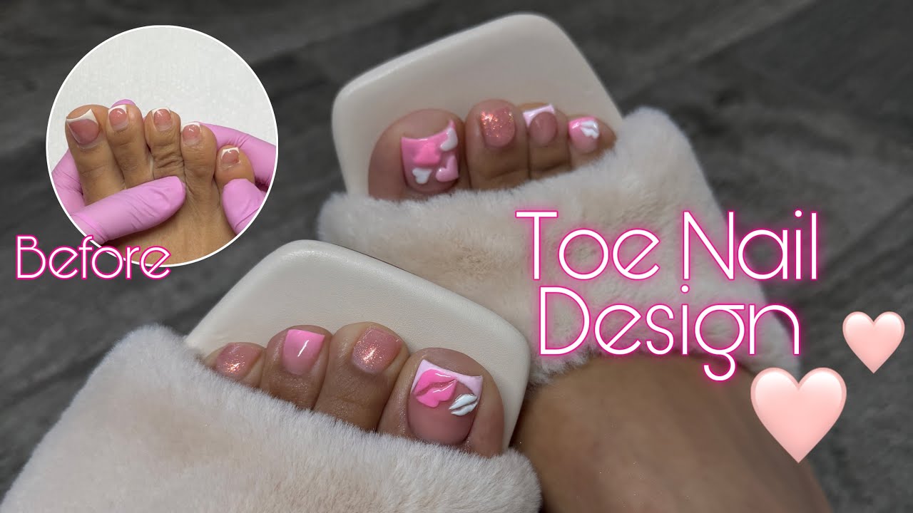 Doing my crusty toes at home! Molding Gel 3D Nail Art | Valentines Day ...