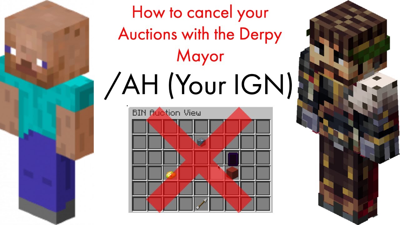How to cancel your auctions with the Derpy mayor (Hypixel Skyblock) - YouTube