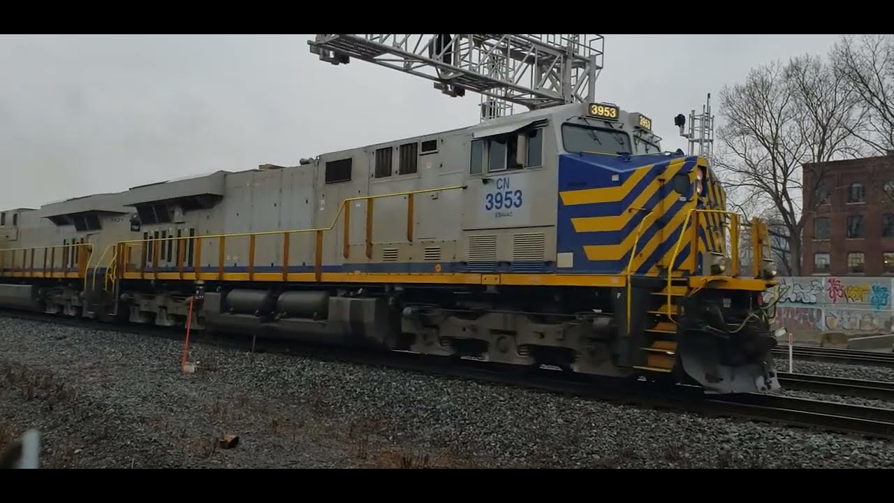 TRAINS CN ES44AC Ex Citirail at St Henri Near Des Courcelles - YouTube