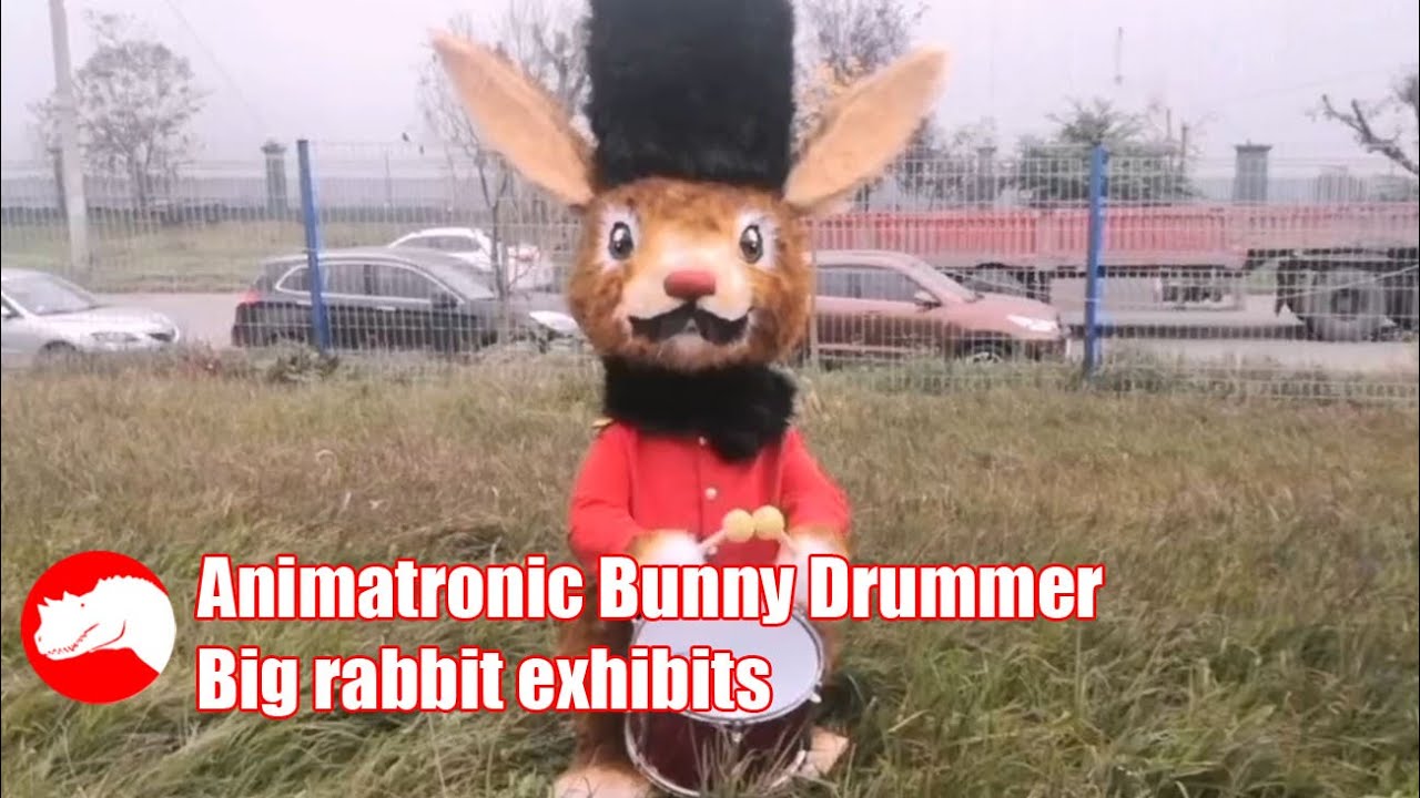 Animatronic Bunny Drummer Model - Big Rabbit Exhibits - YouTube