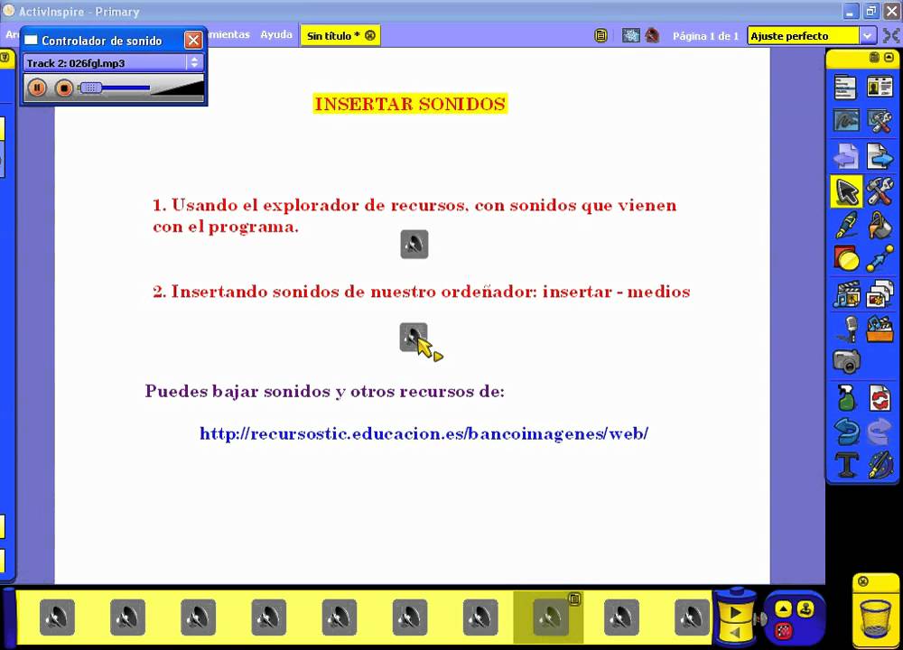 ActivInspire herramientas básicas (insertar sonidos) Jesús A. Alonso Rueda - YouTube