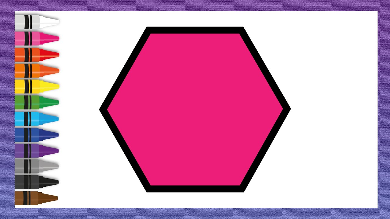 How to Draw a Pink Hexagon Step by Step! | Geometric Shapes - YouTube