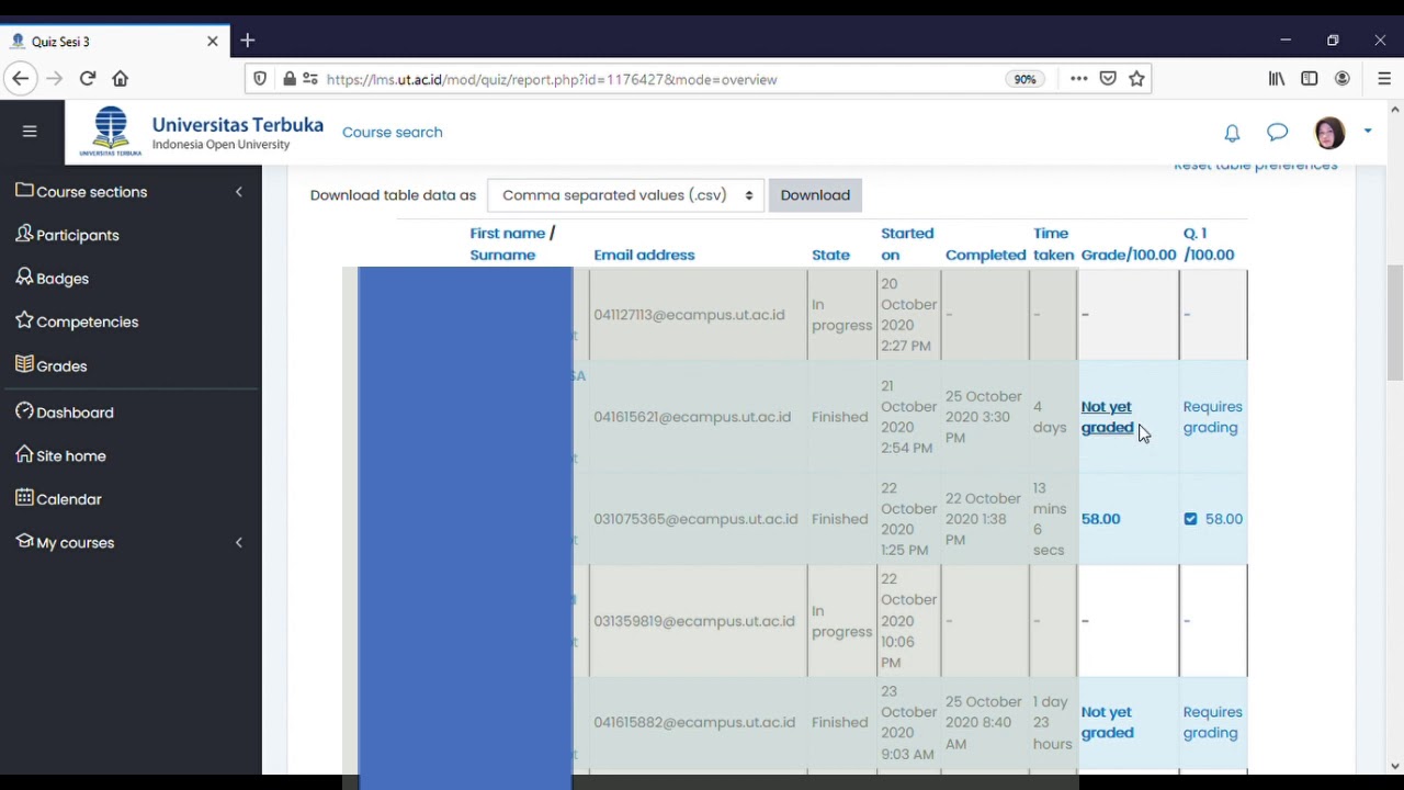 Cara menialai quiz Essai di LMS UT - YouTube