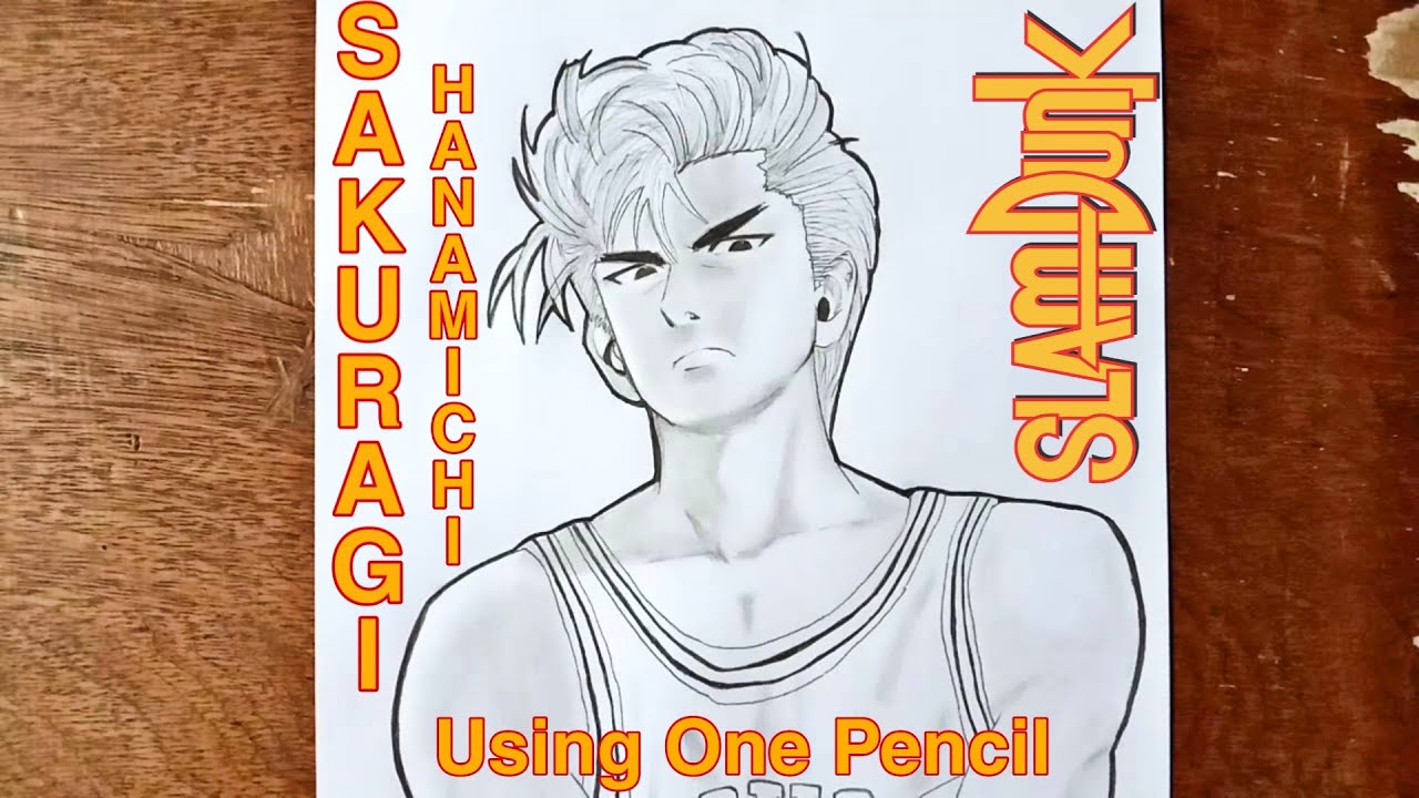 Drawing Hanamichi Sakuragi • Slamdunk - Using One Pencil - YouTube
