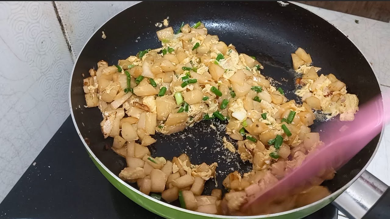 I cooked the dish, egg and white radish, with home seasoning, a ...