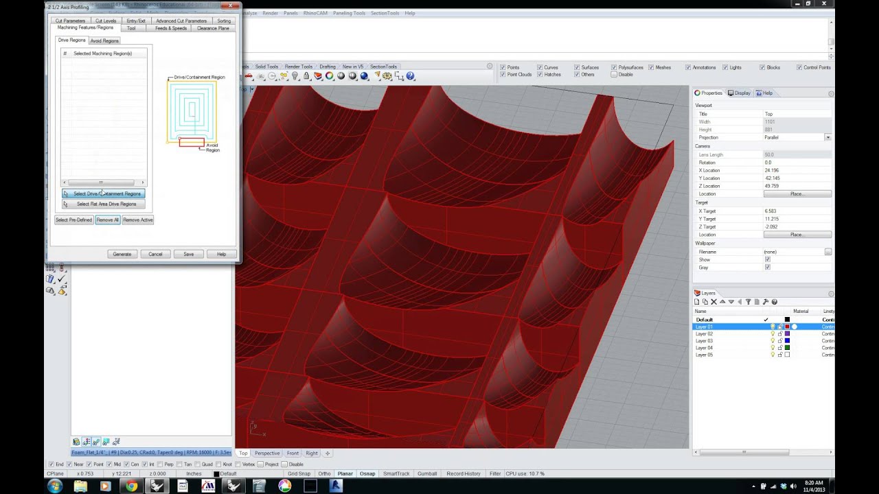 UMass A+D Digital Fabrication Lab - Setting Up Toolpaths in RhinoCAM Using Knowledge Bases - YouTube