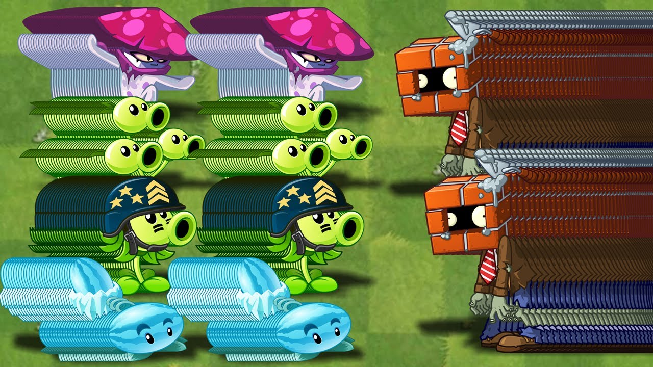 PVZ 2 Challenge - 100 Plants Max Level Vs 100 Zombies Custom Speed ...