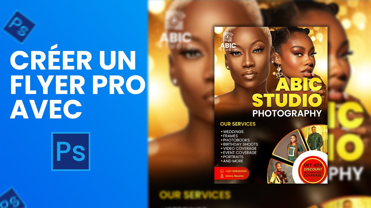 Comment créer un flyer Professionnel avec photoshop - YouTube