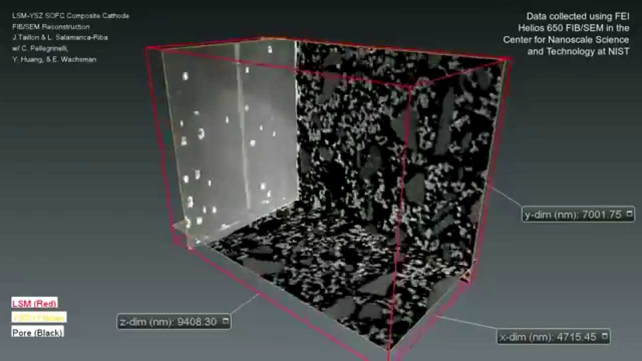 LSM-YSZ SOFC Composite Cathode Reconstruction (FIB/SEM) - YouTube