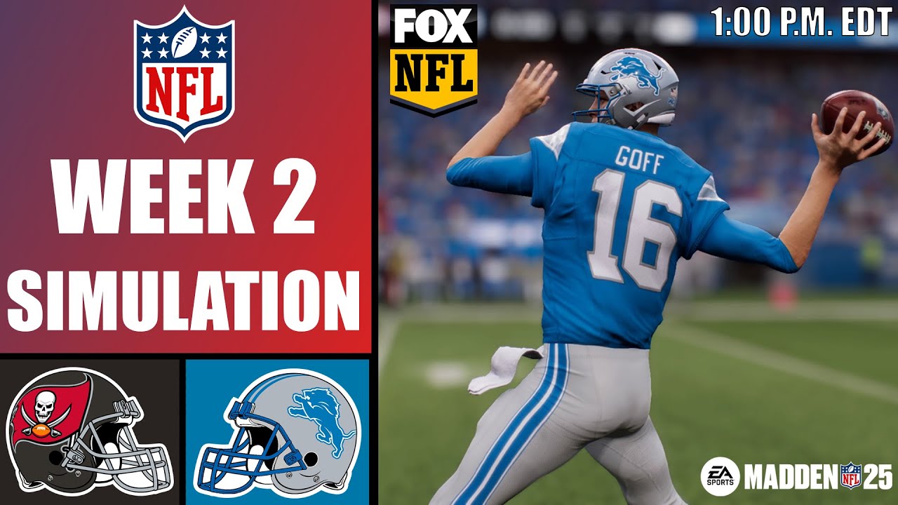 Buccaneers at Lions | Week 2 - Simulation | Madden 25 Gameplay - YouTube