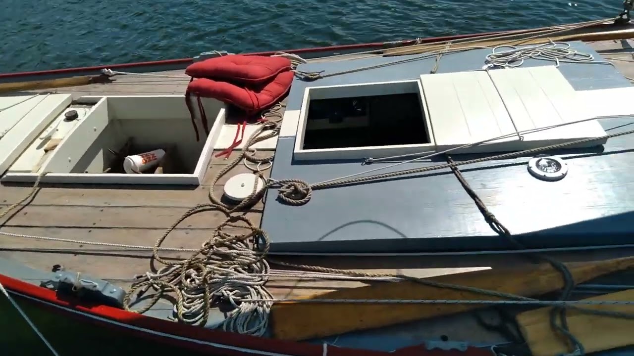 Centennial sailing dory, deck tour. - YouTube