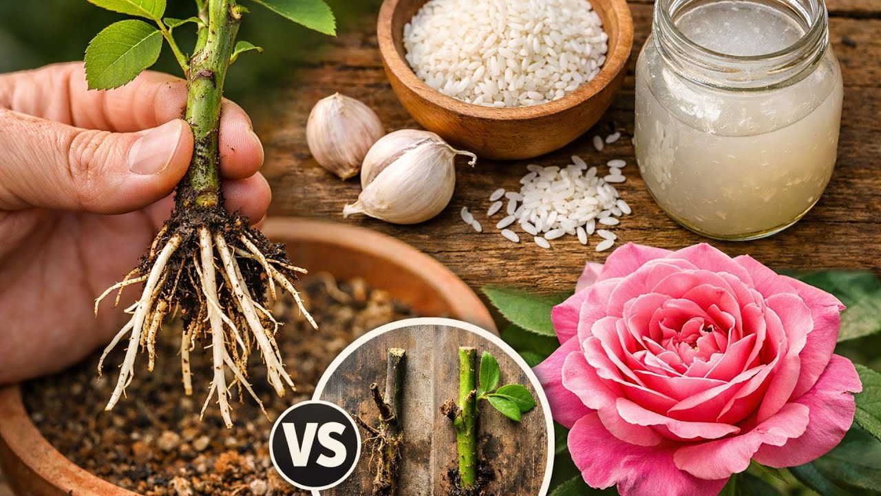 Just Garlic. This Rose Cutting Method Actually Works - YouTube