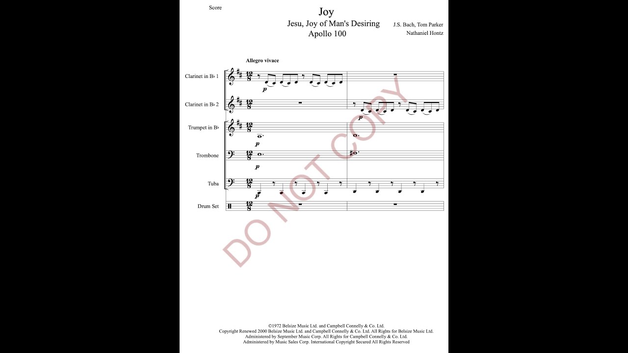 Joy (Apollo 100/Bach) for "Hungry Five" Band - YouTube
