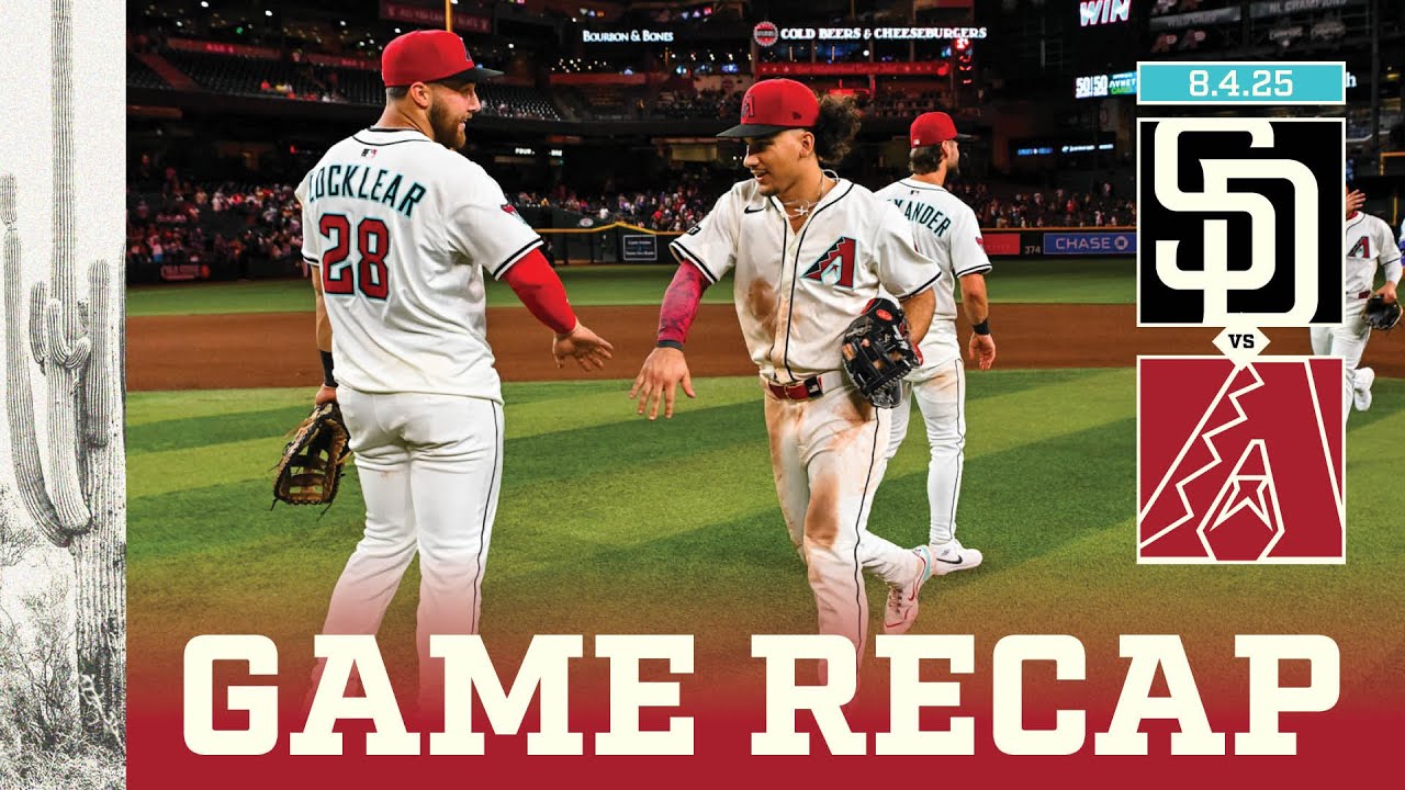 Padres vs. D-backs Game Highlights (8/4/25) | MLB Highlights | Arizona ...