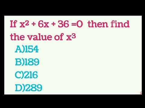 x²+6x+36=0 then find the value of x ³ @mathwizard7264 - YouTube