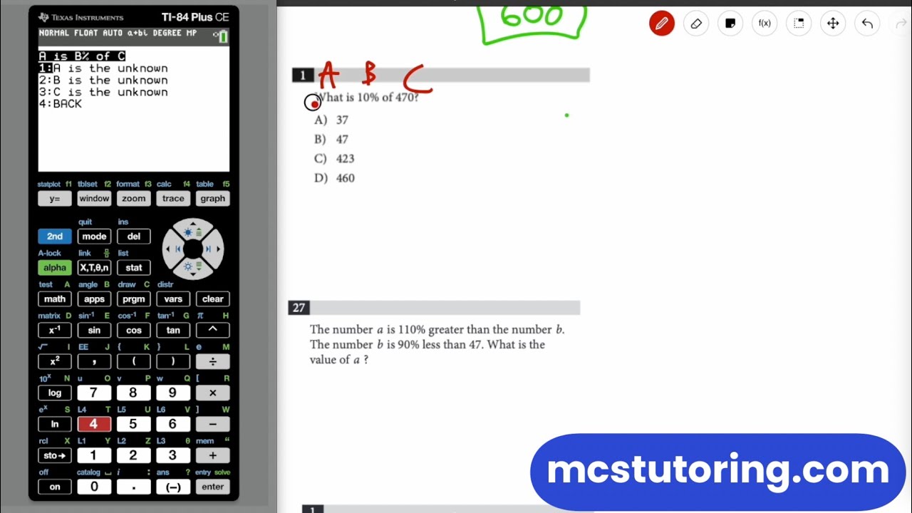 Solve ANY SAT Percent Problem in Seconds | TI-84 Calculator Program ...