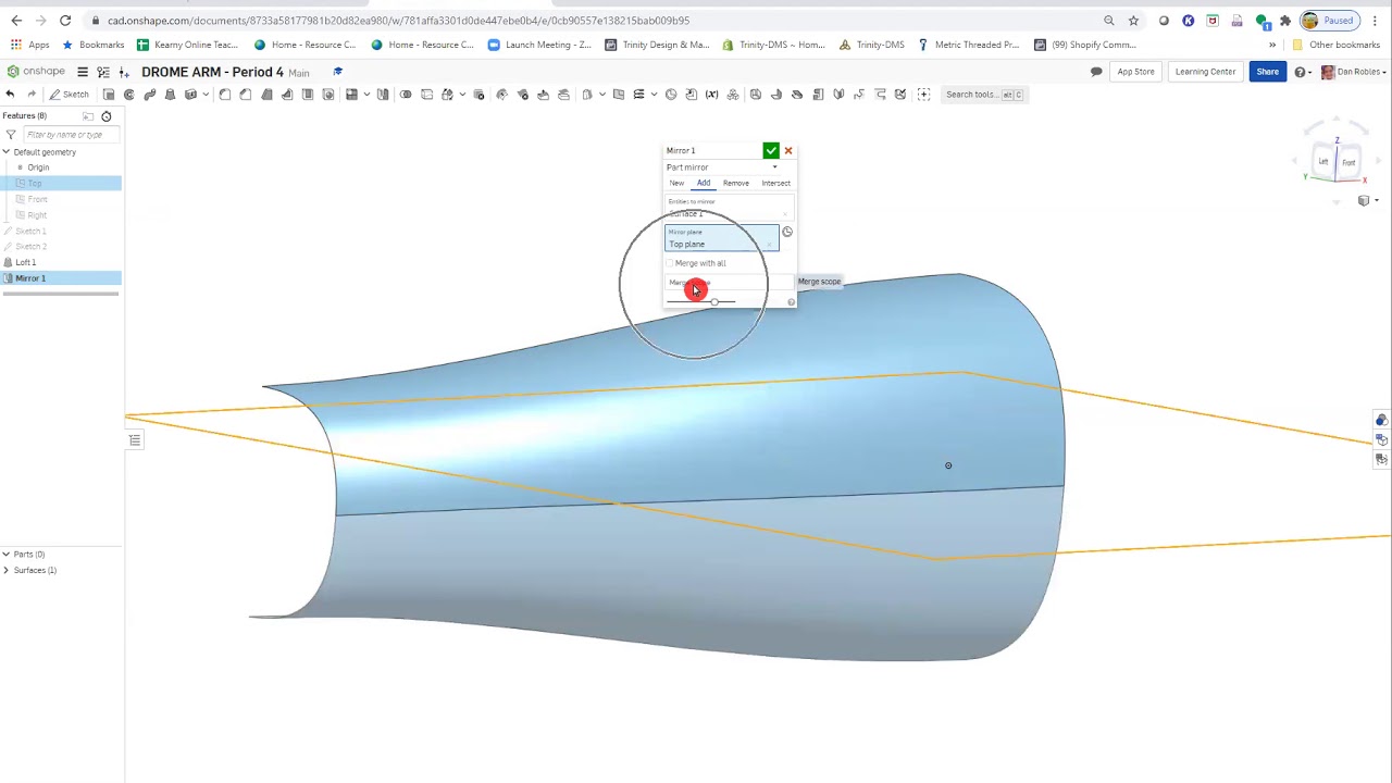 Onshape Surfacing Drone Arm - YouTube