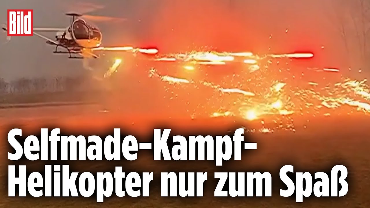 Selbstgebauter „Flammenwerfer“: Helikopter zündet Silvester-Feuerwerk ...