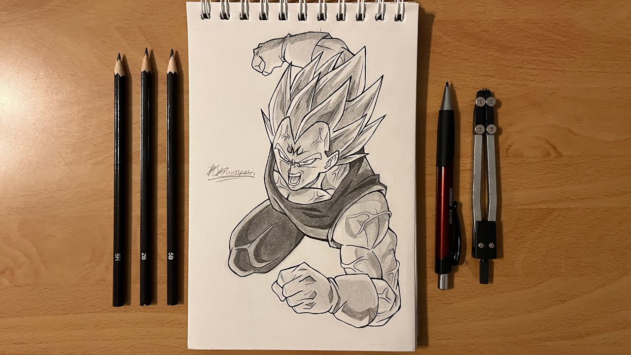 How to draw Majin Vegeta [step by step in Timelapse] - YouTube