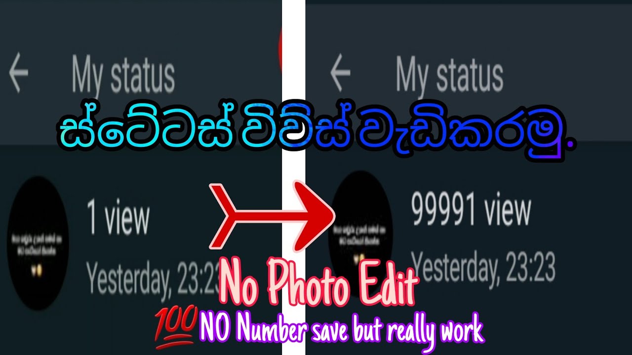 Whatsapp ස්ටේටස් Views වැඩි කරමු│🙂👆💯│Fake Status Views - YouTube