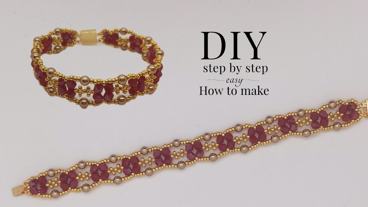 How to make a bracelet/ Very easy/Step by step/Beading beginner can ...
