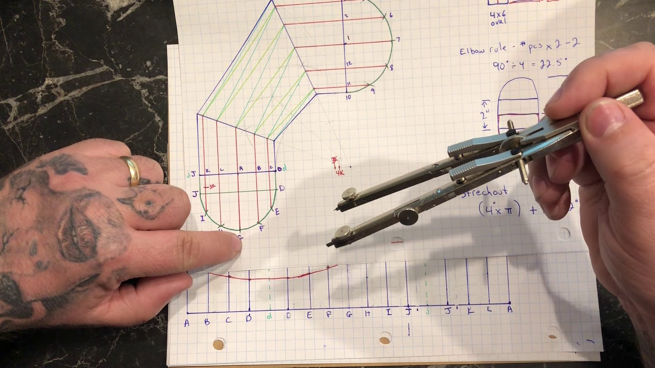 Oval to round elbow layout - YouTube
