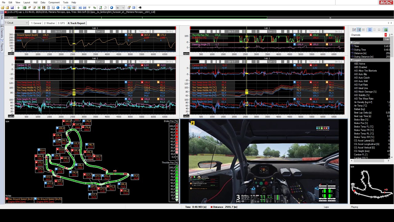 Assetto Corsa - Lamborghini Huracan SuperTrofeo - SPA - MoTeC i2 PRO - YouTube