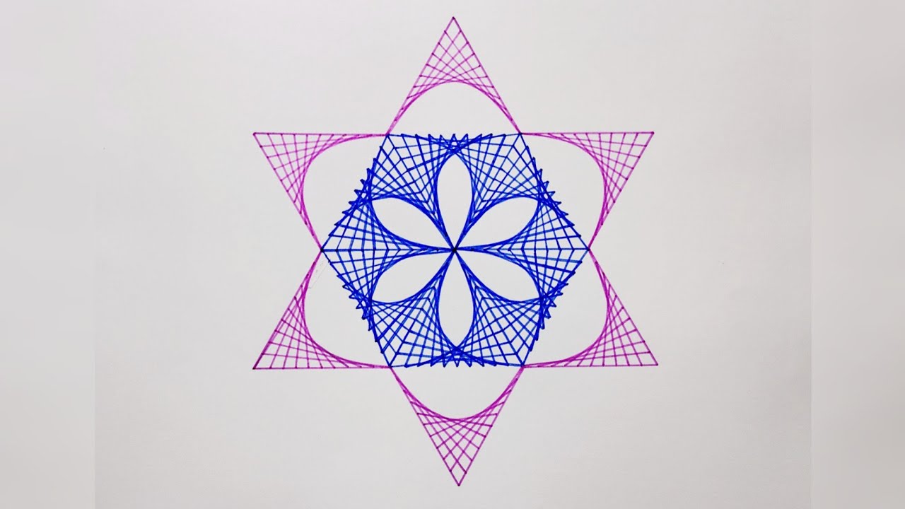 Geometric Star Pattern Using Straight Lines #geometricpattern #drawing# ...