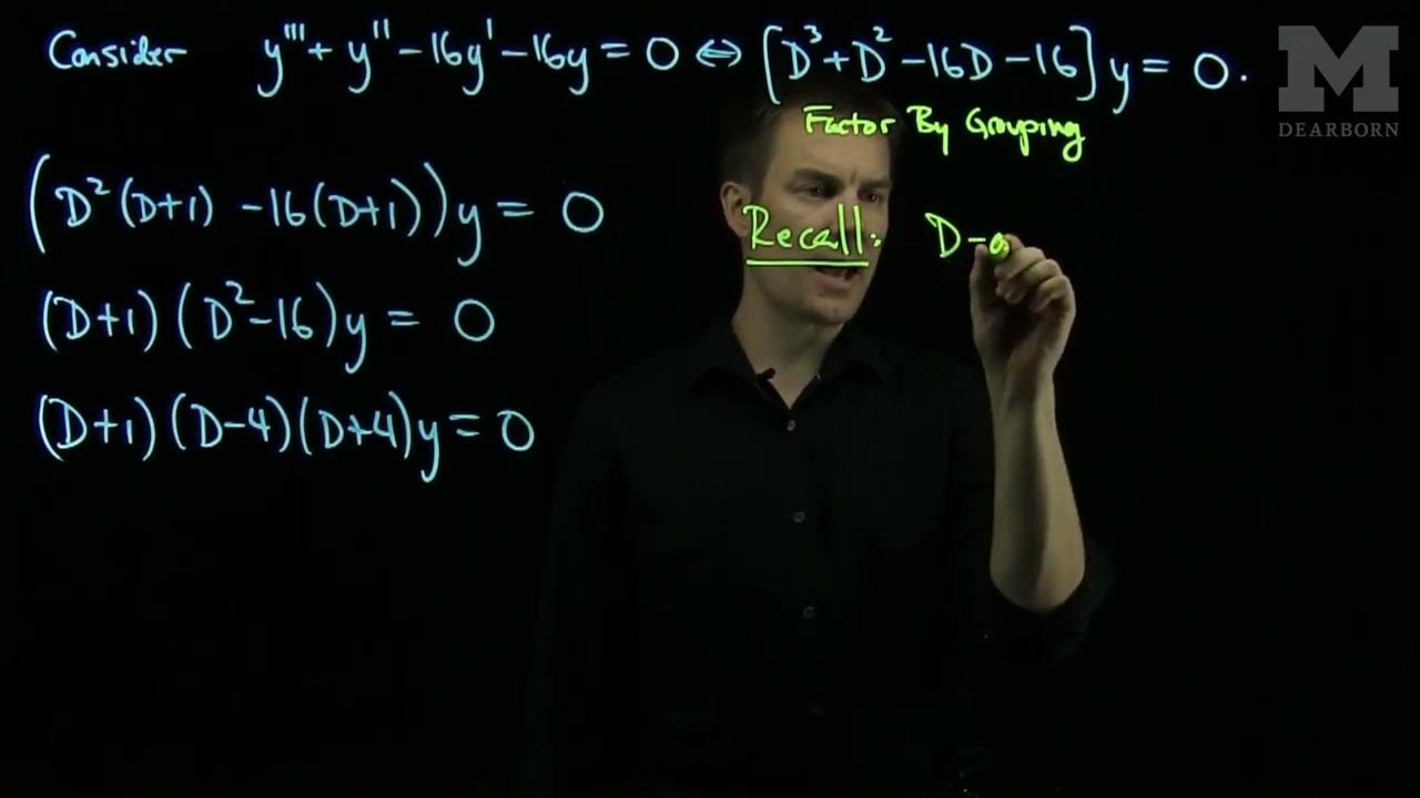 Constant Coefficient ODEs Example 2 with Distinct Real Roots - YouTube