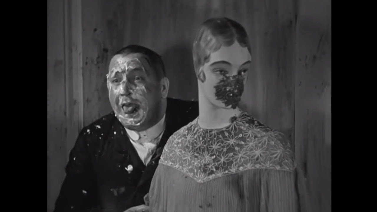 THE THREE STOOGES - SLIPPERY SILKS - PIE FIGHT - YouTube