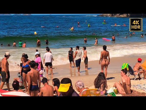 Copacabana Beach Walk on a Perfect Sunday ☀️🇧🇷 | Brazil Vacation Vibes | 4K Walking Tour