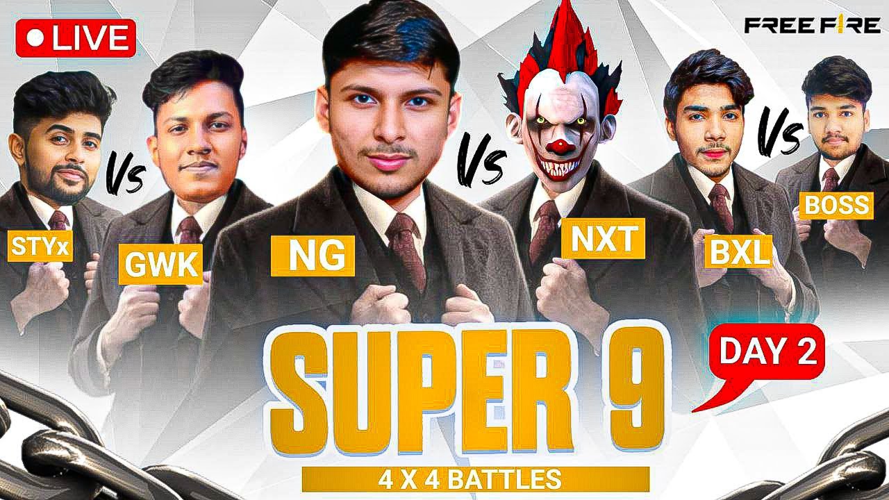 NG vs NXT vs GWK vs STYX vs BOSS🏆SUPER 9 👽DAY-2🔥FT. NG , NXT , GWK ...