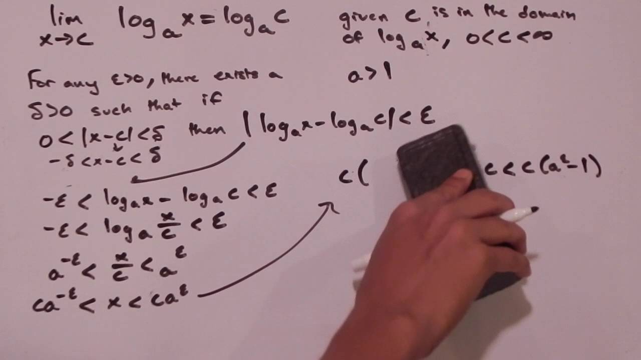 11. Limit of a Logarithmic Function, Epsilon Delta Proof - YouTube