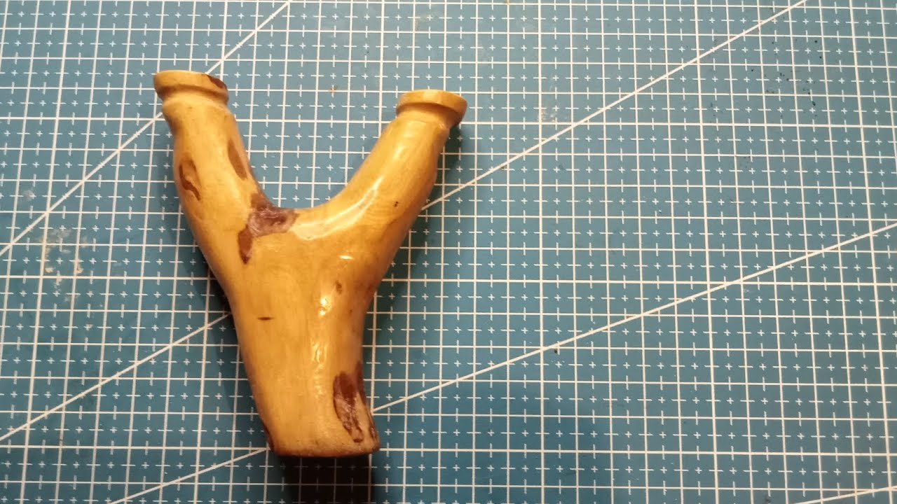 Hand made natural fork slingshot - YouTube