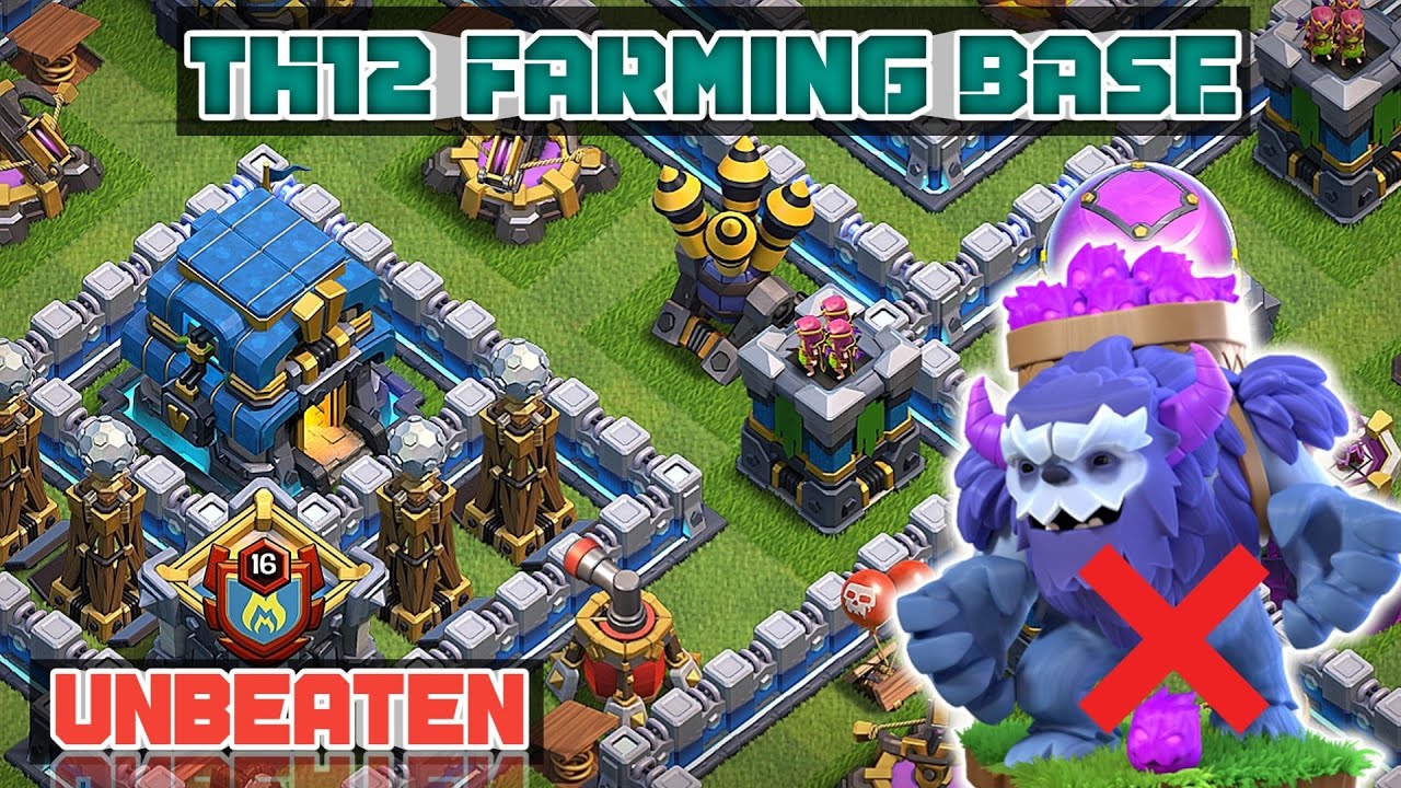 TOP 10 TH12 FARMING BASE || TH12 FARM BASE WITH LINK || TH12 BASE ...