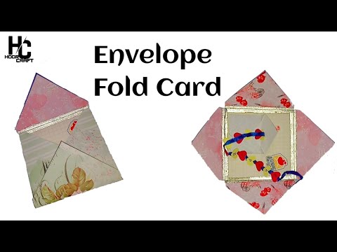 How to make Envelope Fold card | Handmade easy card tutorial | Hoor Craft - YouTube