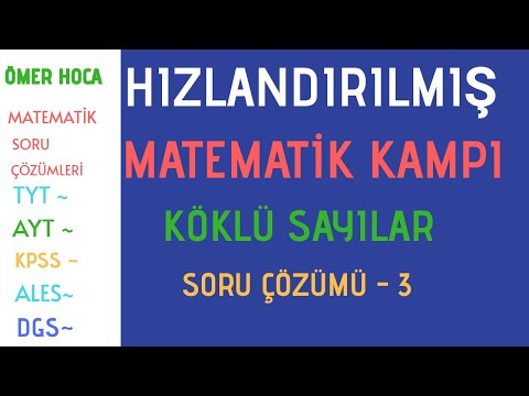 Kpss köklü sayılar soru çözümü-3 Hızlandırılmış konu tekrarı