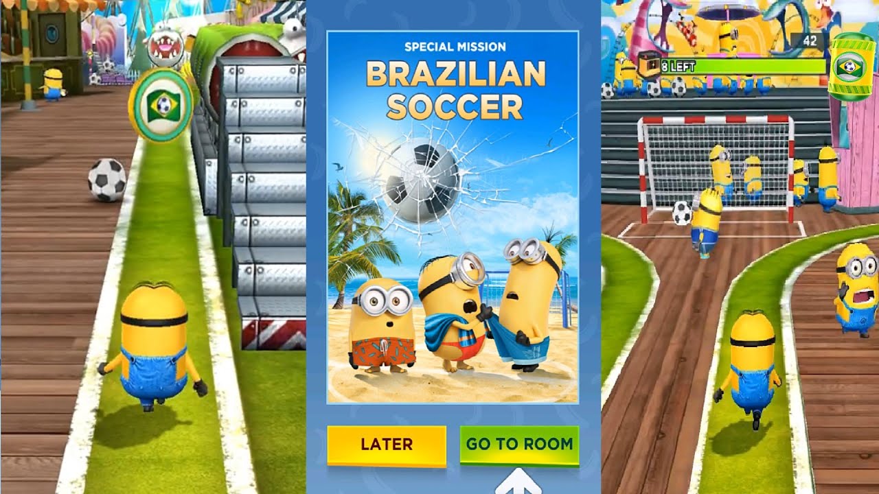 Despicable me Minion rush special mission BRAZILIAN SOCCER stage 2 ...
