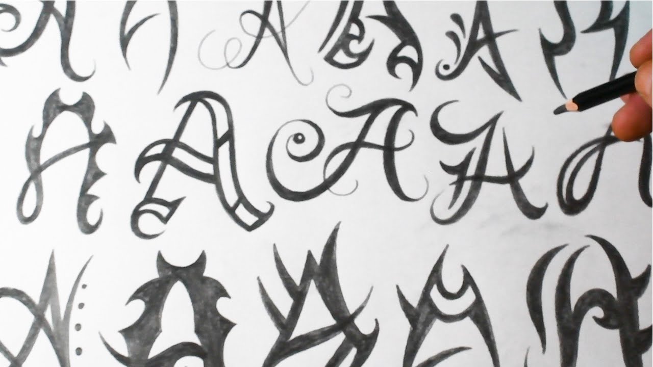 New Simple Letter A Tattoo Designs / Different Styles with Pencil - YouTube