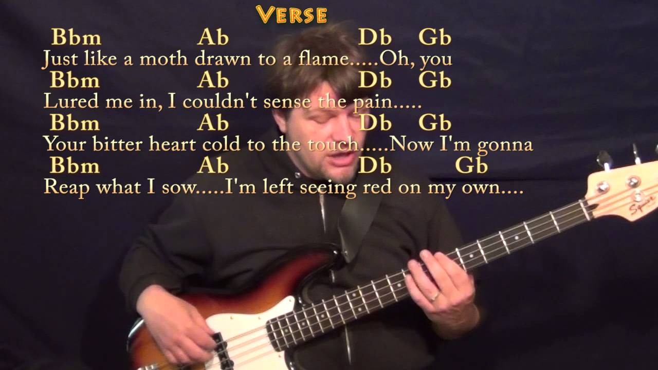 Stitches (Shawn Mendes) Bass Guitar Cover Lesson in Db with Chords ...